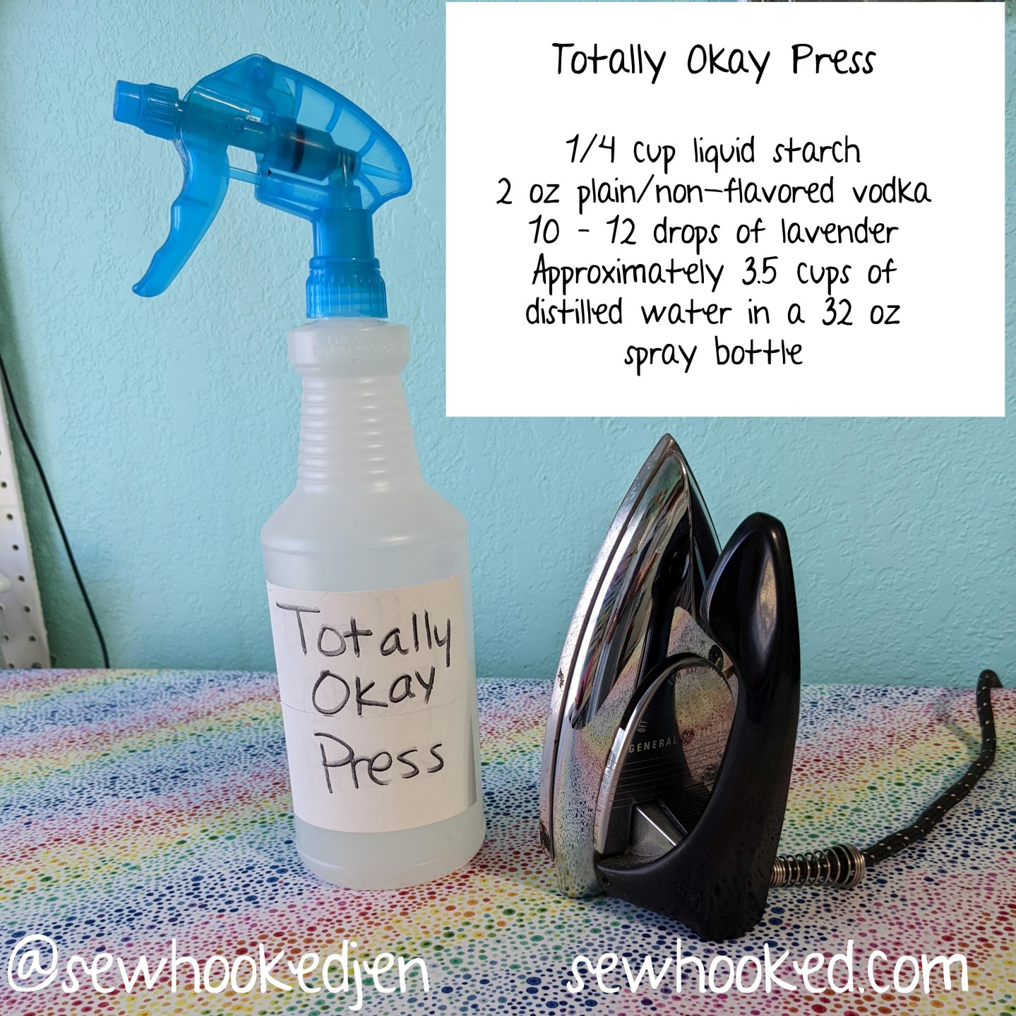 Totally Okay Press (Homemade Spray Starch) | Sewhooked